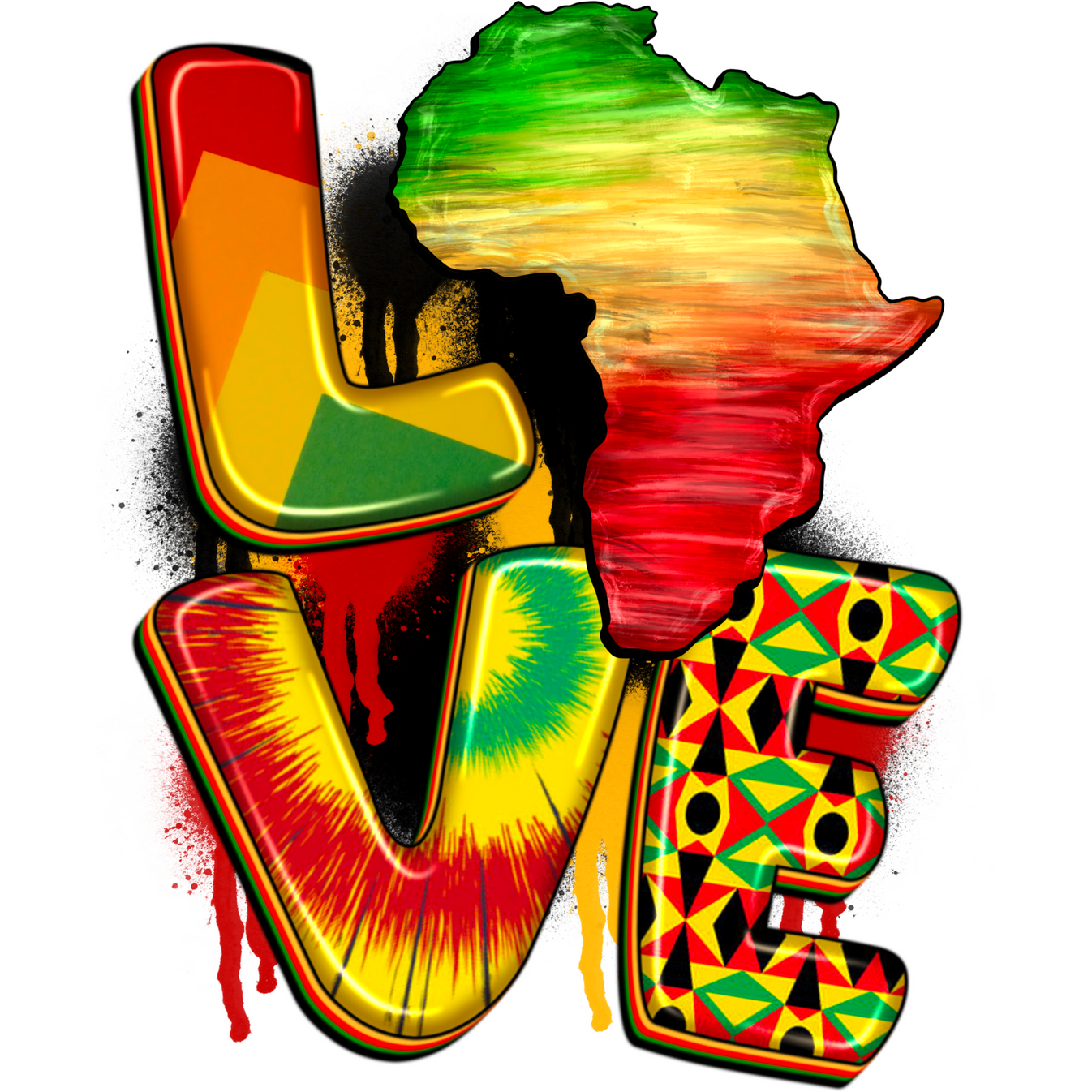 BH117 Love Full Color DTF Transfer | Pro DTF Transfers